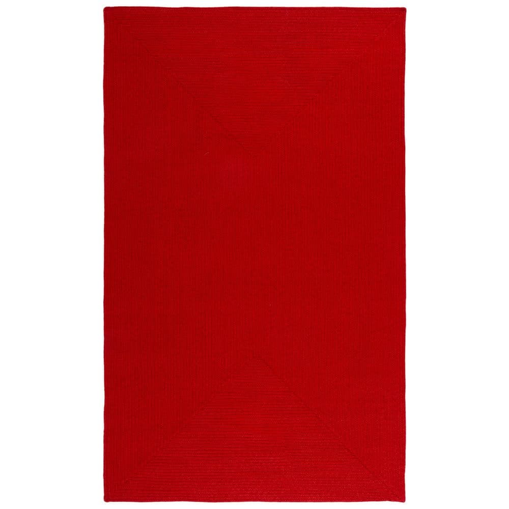 SAFAVIEH Braided Rust/Red 5 ft. x 8 ft. Machine Washable Geometric ...