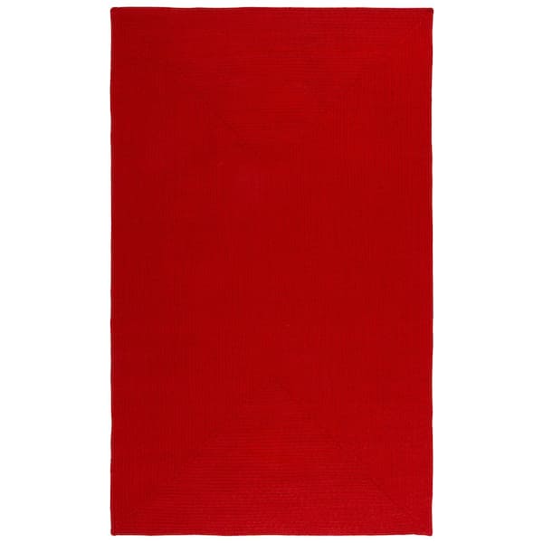 SAFAVIEH Braided Rust/Red 5 ft. x 8 ft. Machine Washable Geometric ...