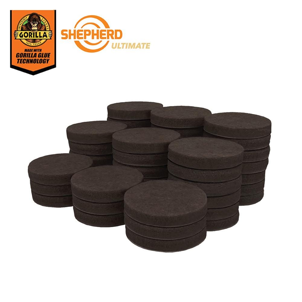 Shepherd Ultimate 1-1/2 in. Brown Round Self-Adhesive Furniture Felt ...