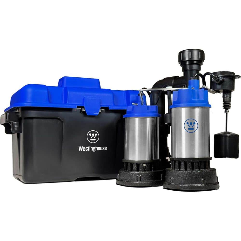 Westinghouse WH50BBU 1/2 HP Sump Pump Battery Backup System 5200 GPH ...