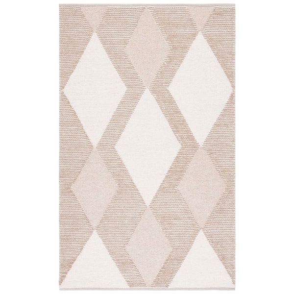 SAFAVIEH Natura 4 ft. x 6 ft. Natural/Ivory Abstract Diamond Area Rug ...