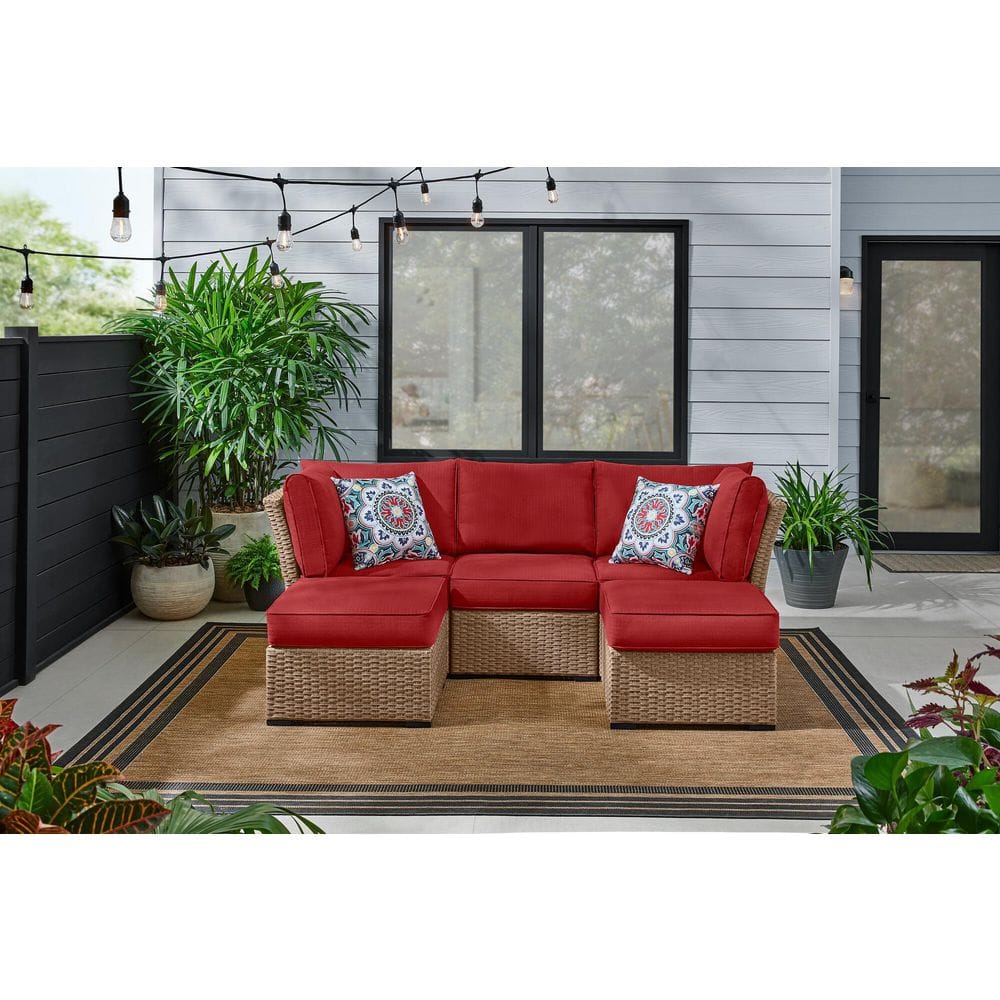 StyleWell Mix and Match Sling Outdoor Patio Chaise Lounge in Riverbed ...