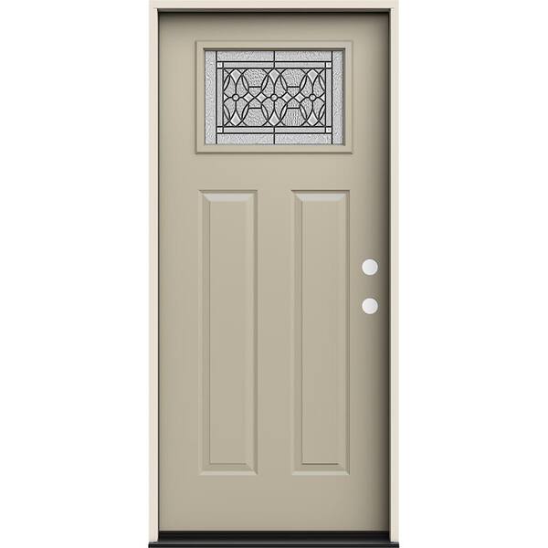 JELD-WEN 36 in. x 80 in. Left-Hand/Inswing 1/4 Lite Craftsman Selwyn ...