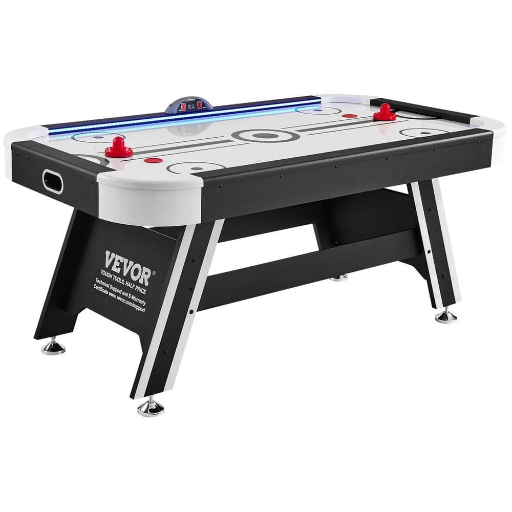ITOPFOX 72 in. Indoor Air-Powered Hockey Table LED Sports Hockey Game ...