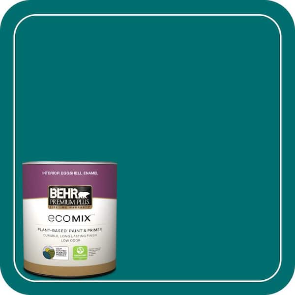 BEHR PREMIUM PLUS 1 qt. #P460-7 Caribbean Current Eggshell Enamel ...