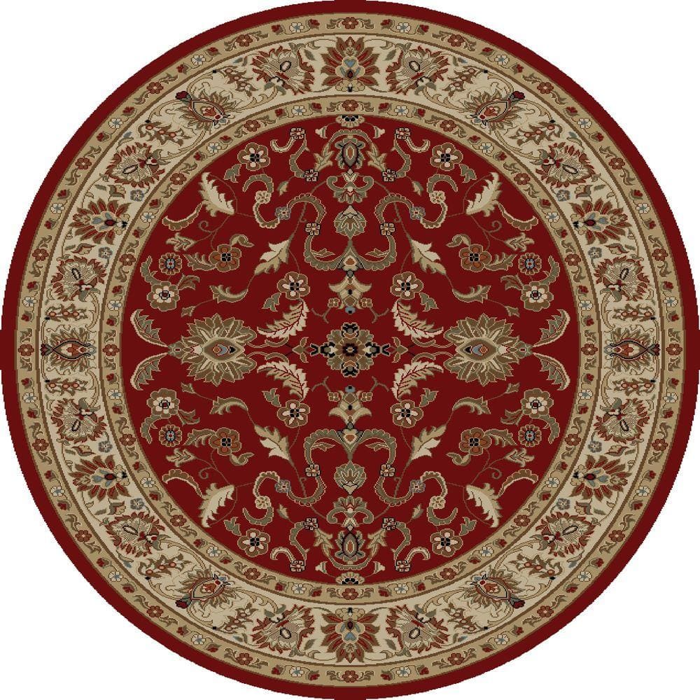 Concord Global Trading Ankara Agra Red 5 ft. Round Area Rug 65100 - The ...