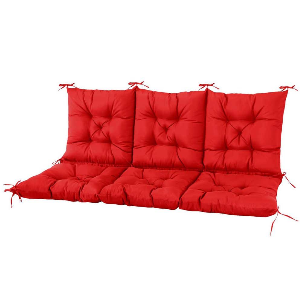 Phewnyzo Red Polyester Fiber Outdoor Swing Cushion Waterproof Bench ...