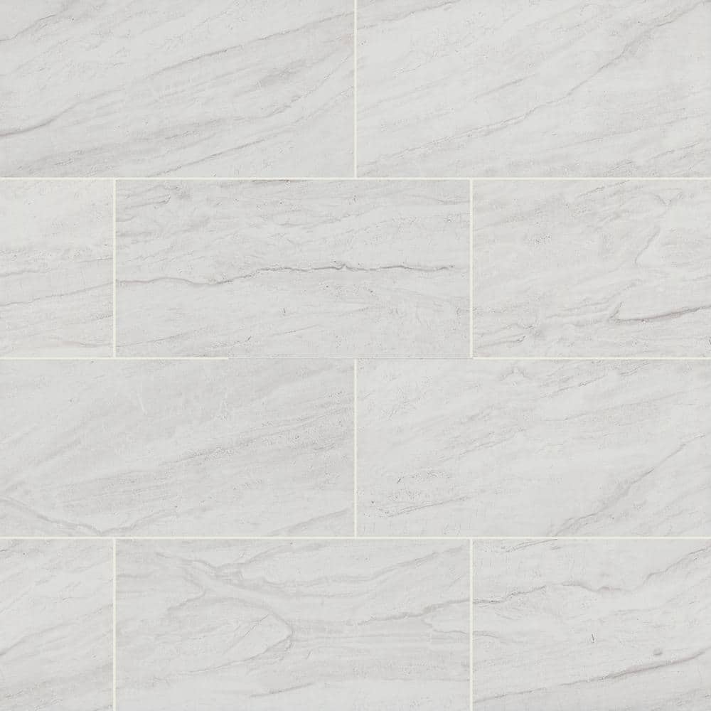 TrafficMaster Vigo White 4 in. x 4 in. Matte Ceramic Stone Look Floor ...