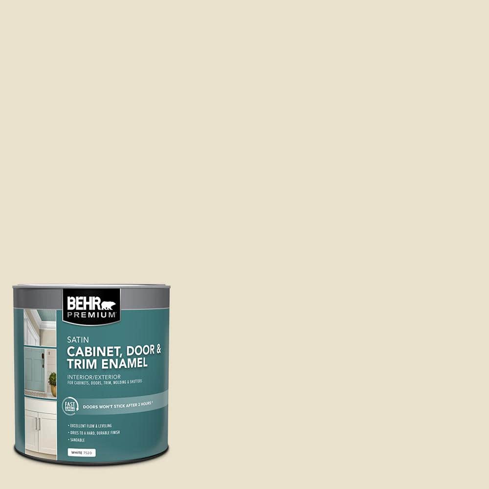 BEHR PREMIUM 1 qt. #760C-2 Country Beige Satin Enamel Interior/Exterior ...
