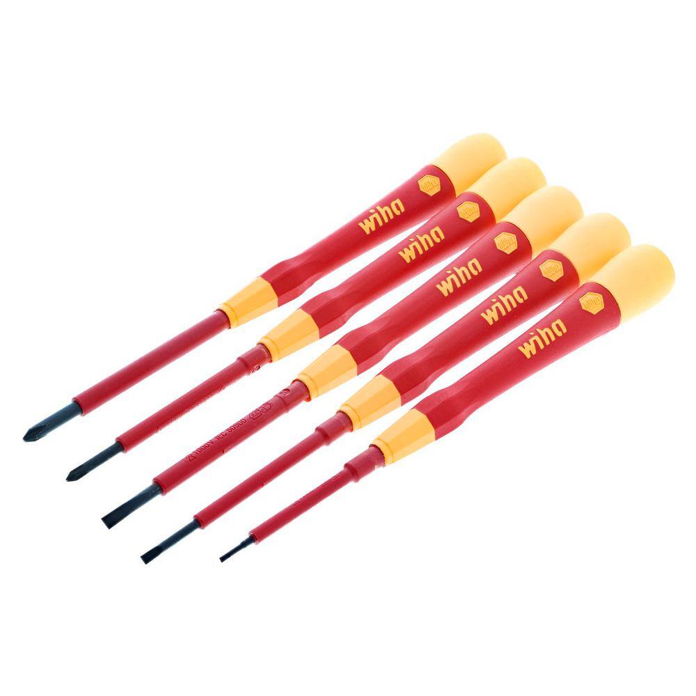 Wiha 1000-Volt Insulated Screwdriver Set Pico Finish Precision (5-Piece ...
