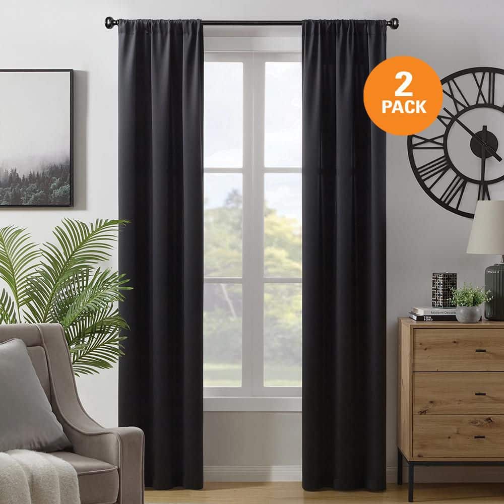 LiGHTSOUT with EnerShield Technology Chelsea Black 28 in. W x 84 in. L ...