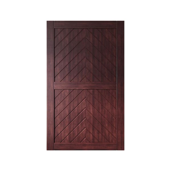 HOMACER JT1 50 in. x 80 in. C-Panel Solid Core Red Mahogany Fishbone ...