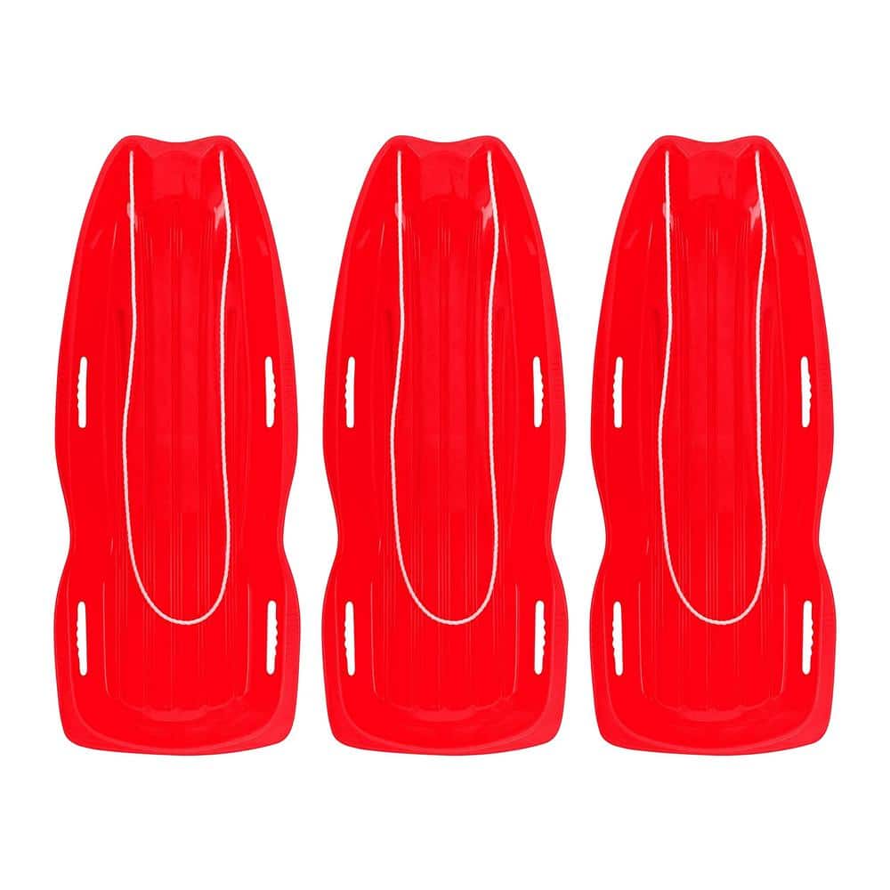 Ejoy 48 in. x 18 in. x 5 in. Downhill Winter Toboggan Snow Sled with ...