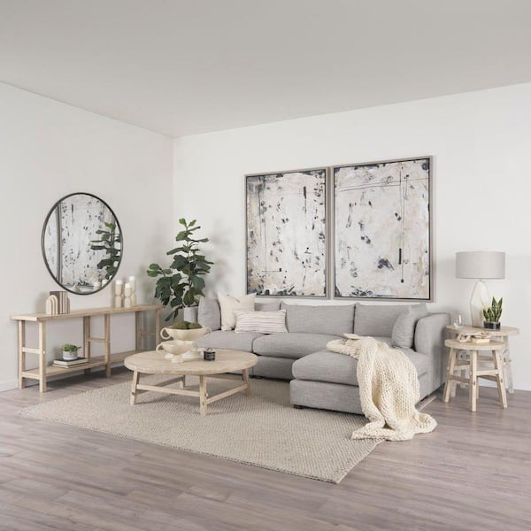 Mercana Rosie 48 in. Beige Round Wood Coffee Table with 4 legs 69995 ...