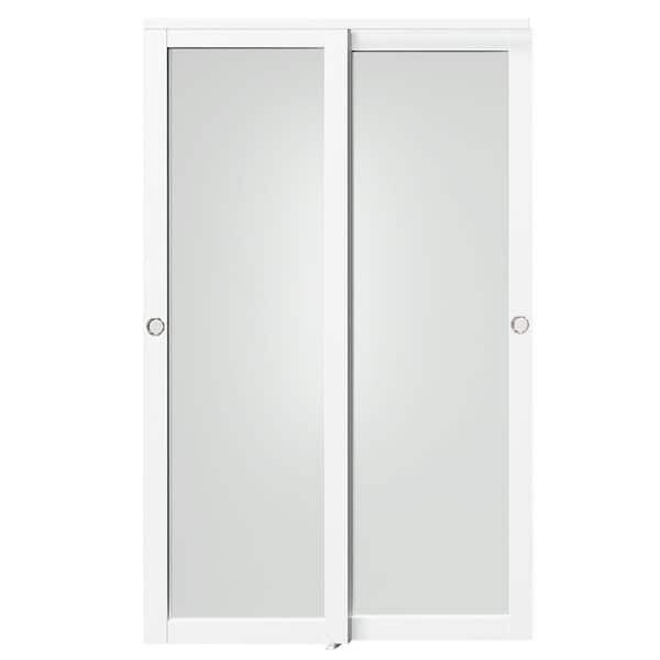 BH BARNER HOME 48in. x 80in. Full Lite, MDF, Silver, Mirrored Glass ...