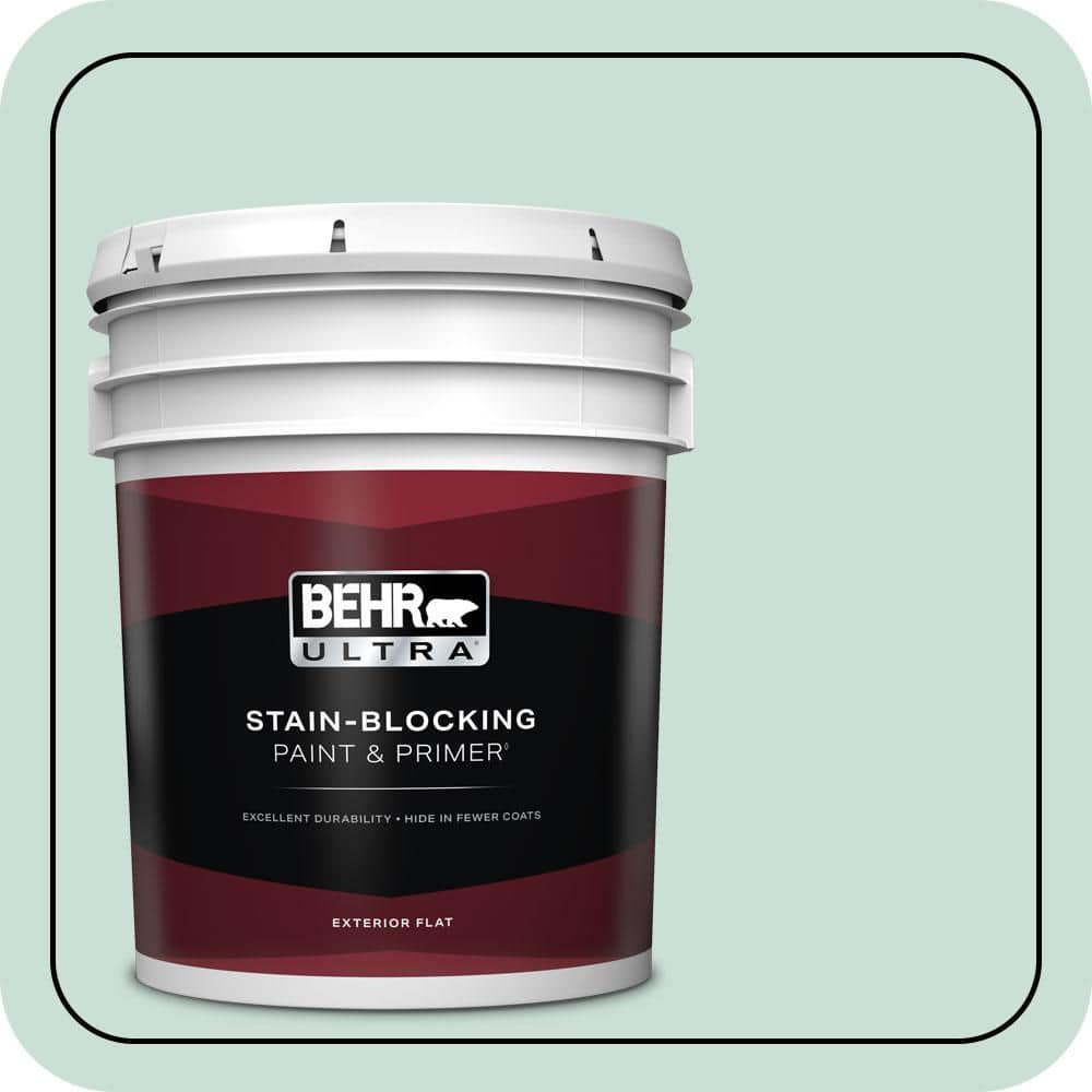 BEHR ULTRA 5 gal. #M430-2 Ice Rink Flat Exterior Paint & Primer 485005 ...
