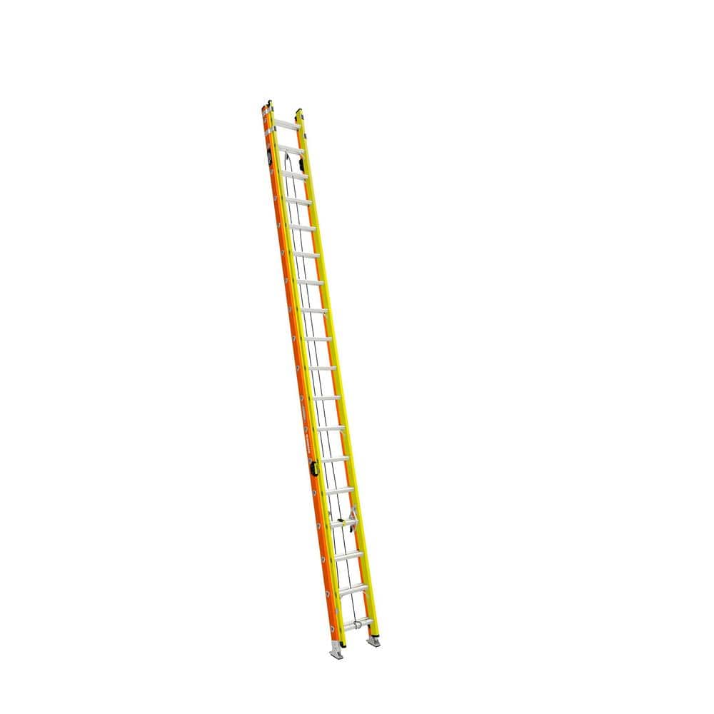 Werner GlideSafe 36 ft. Fiberglass Extension Ladder (34 ft. Reach ...