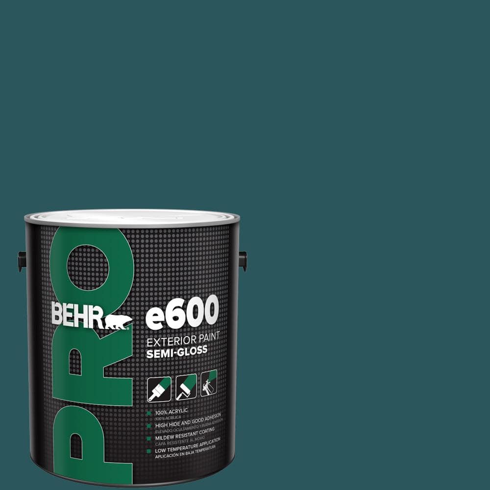 BEHR PRO 1 gal. #MQ6-01 Ocean Abyss Semi-Gloss Exterior Paint PR67301 ...