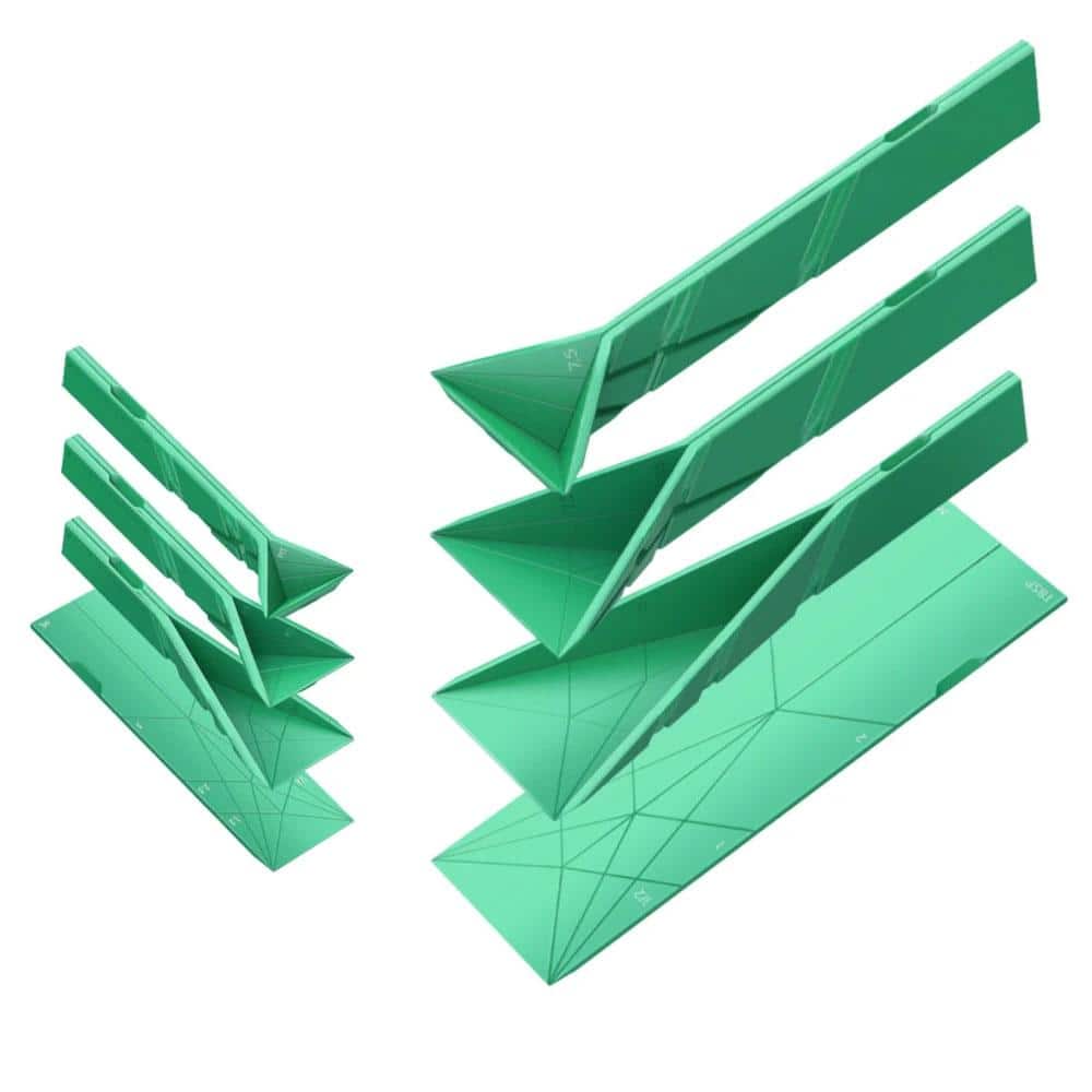 Anqtovp 3 in 1 Green Polygon Flat Measuring Spoon Set 6 Different Sizes ...