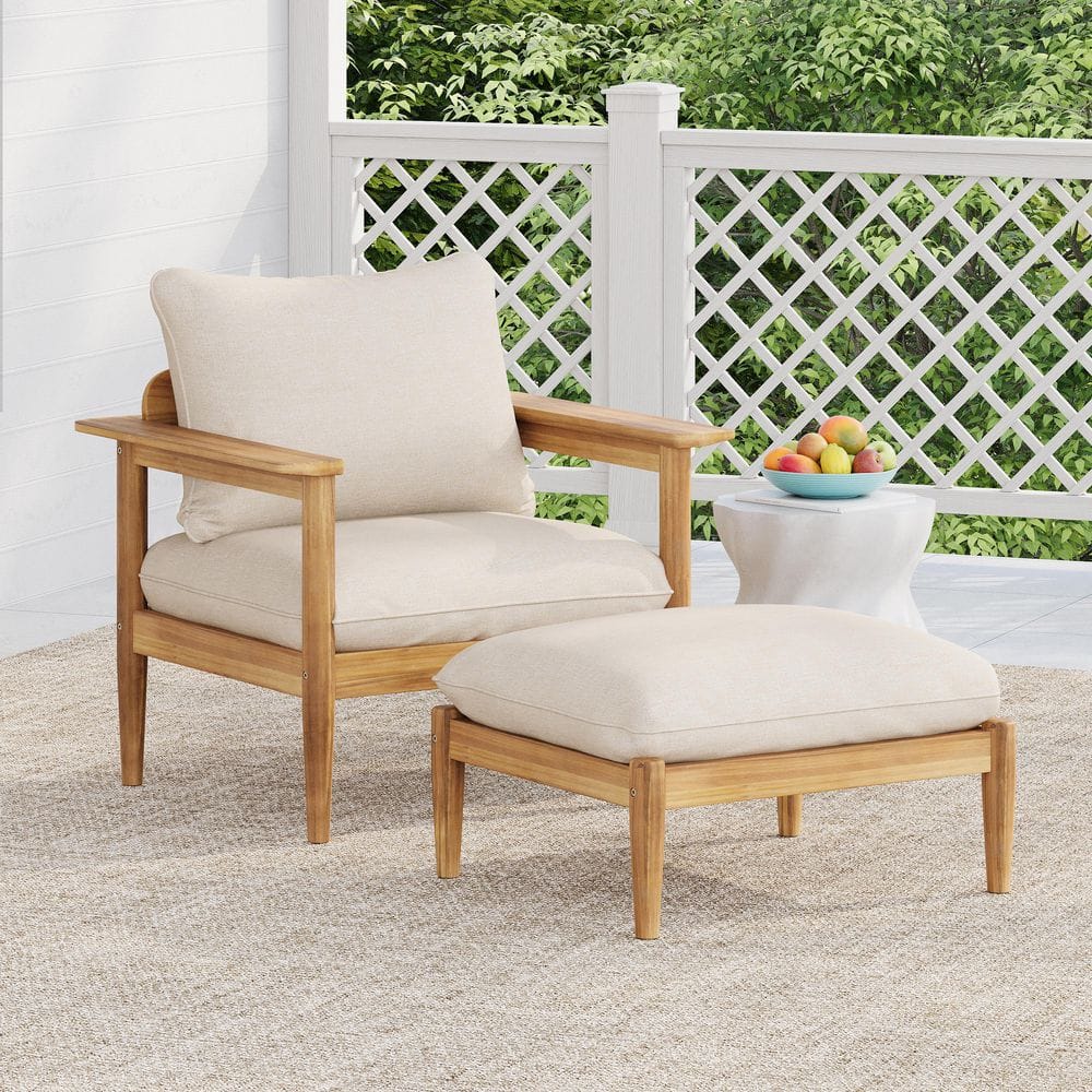 CHRISTOPHER KNIGHT HOME Terassi Patio Solid Wood Outdoor Lounge Chair ...