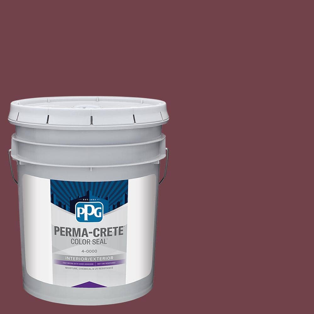 Perma-Crete Color Seal 5 gal. PPG1049-7 Red Red Wine Satin Interior ...