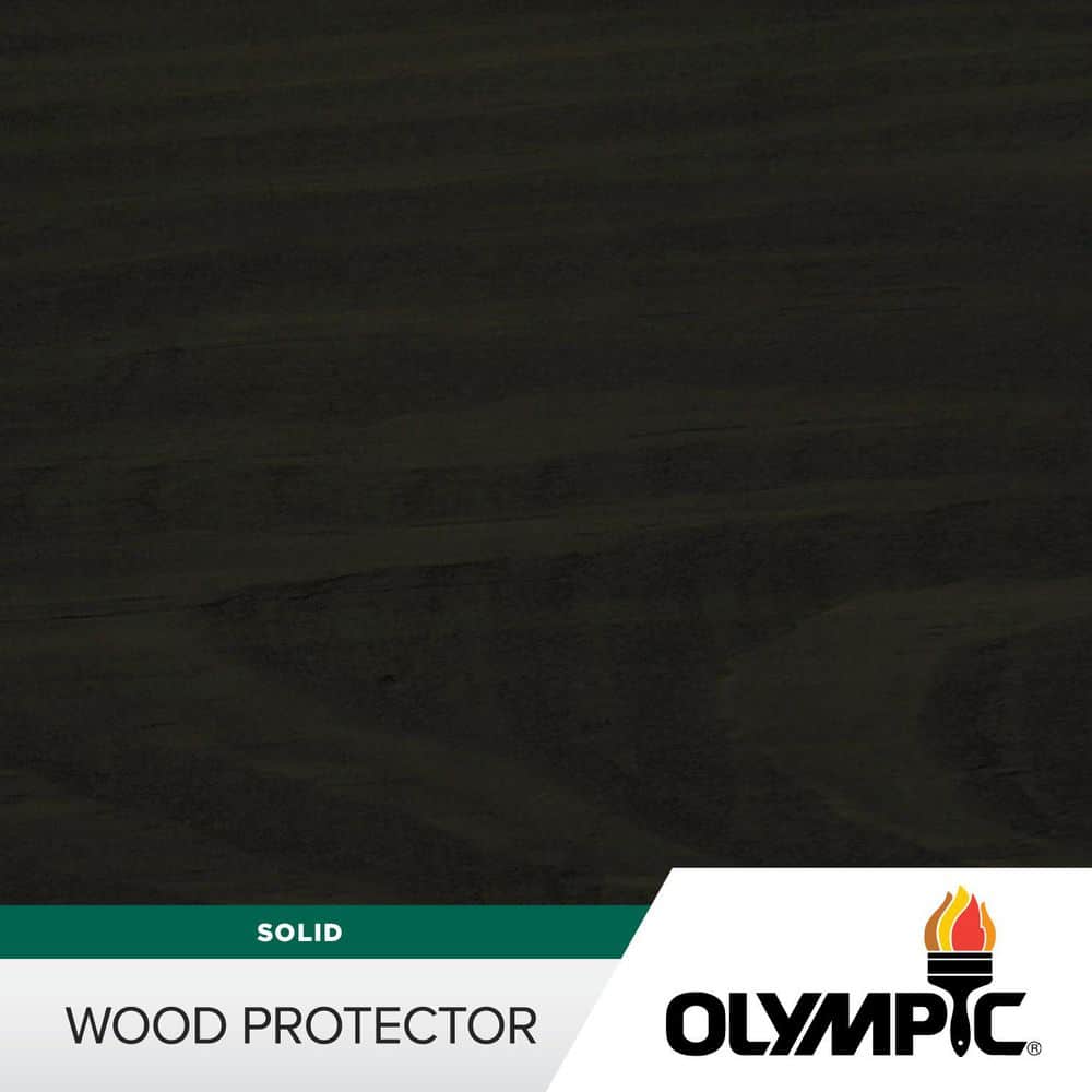 Olympic Wood Protector 1 gal. SC-1050 Mystic Black Exterior Solid Stain ...