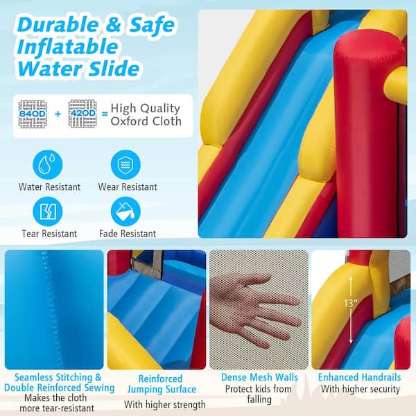 Gymax Inflatable Bounce House Water Slide Giant Kids Water Park w ...