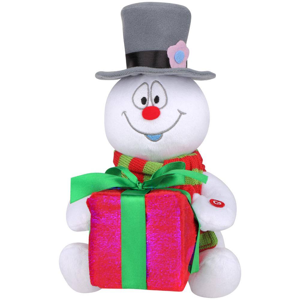 10.24 in. Animated Lightshow Plush Frosty with Present 31680 - The Home ...