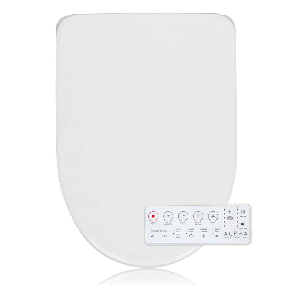 Alpha Bidet GXR Wave Electric Bidet Seat for Round Toilets in White GXR ...