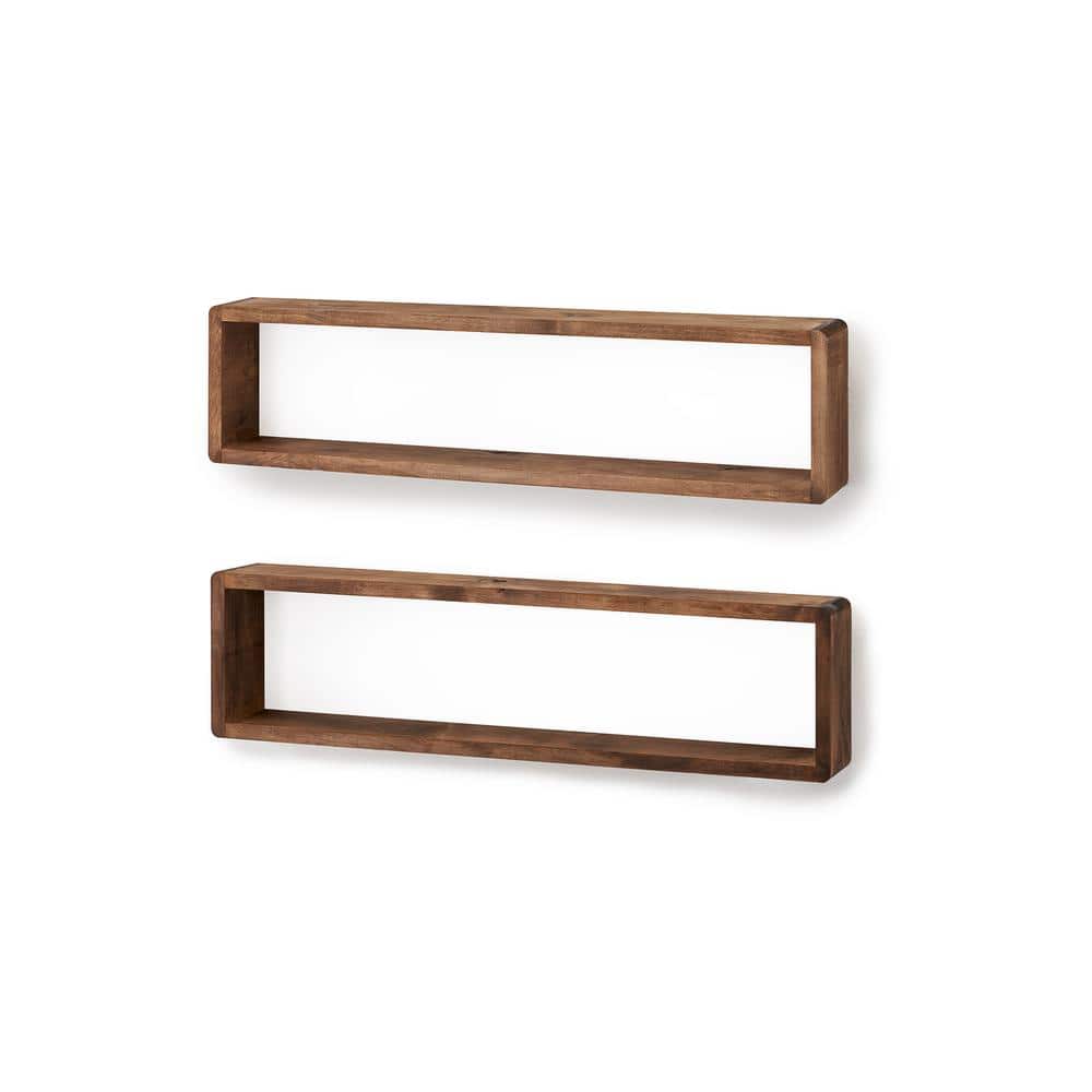 Trinity Drakestone Stackable Floating Box Shelf 2 Pack Walnut