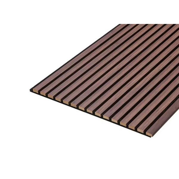 Ejoy SAMPLE 10 in. x 6 in x 0.8 in. Acoustic Vinyl Wall Cladding Siding Board in Dark Chestnut ...