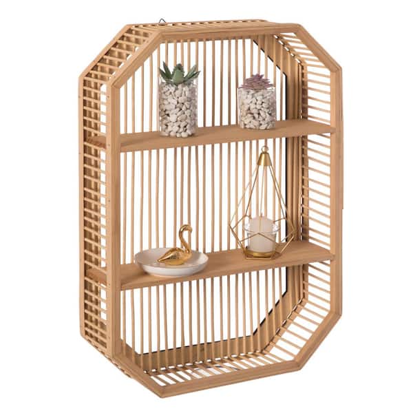 Vintiquewise Decorative Rectangle Display Shelf With 2 Shelves For The ...