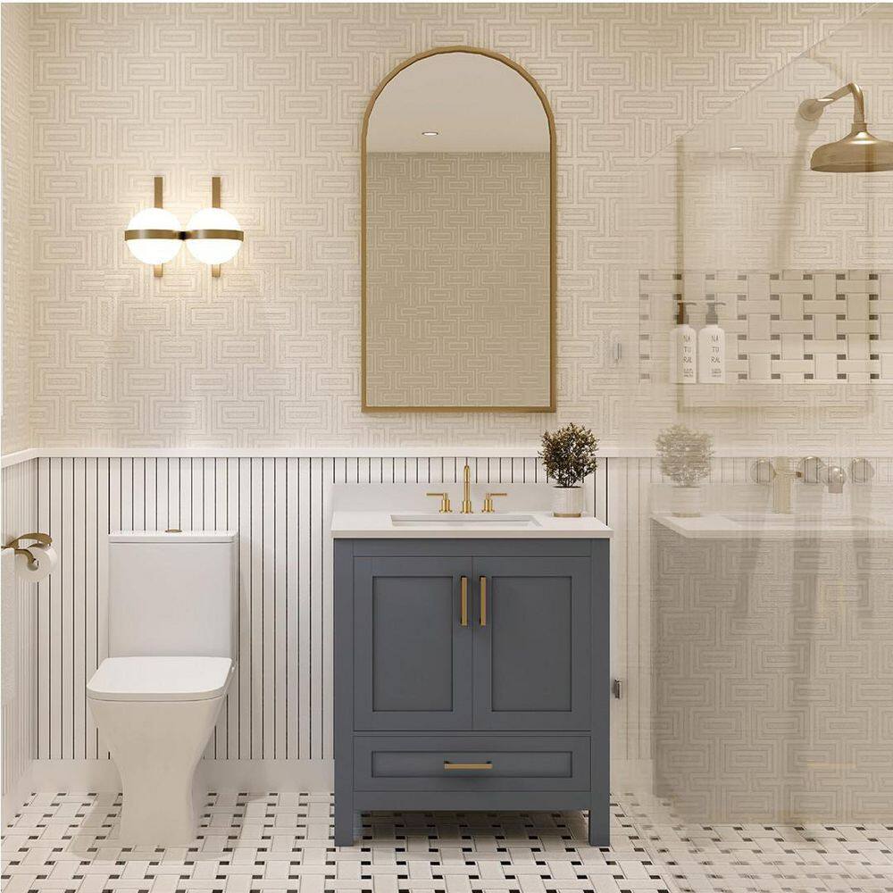 AYNA DECORS Rooh 30 in. Single Sink Freestanding Charcoal Grey Bath ...