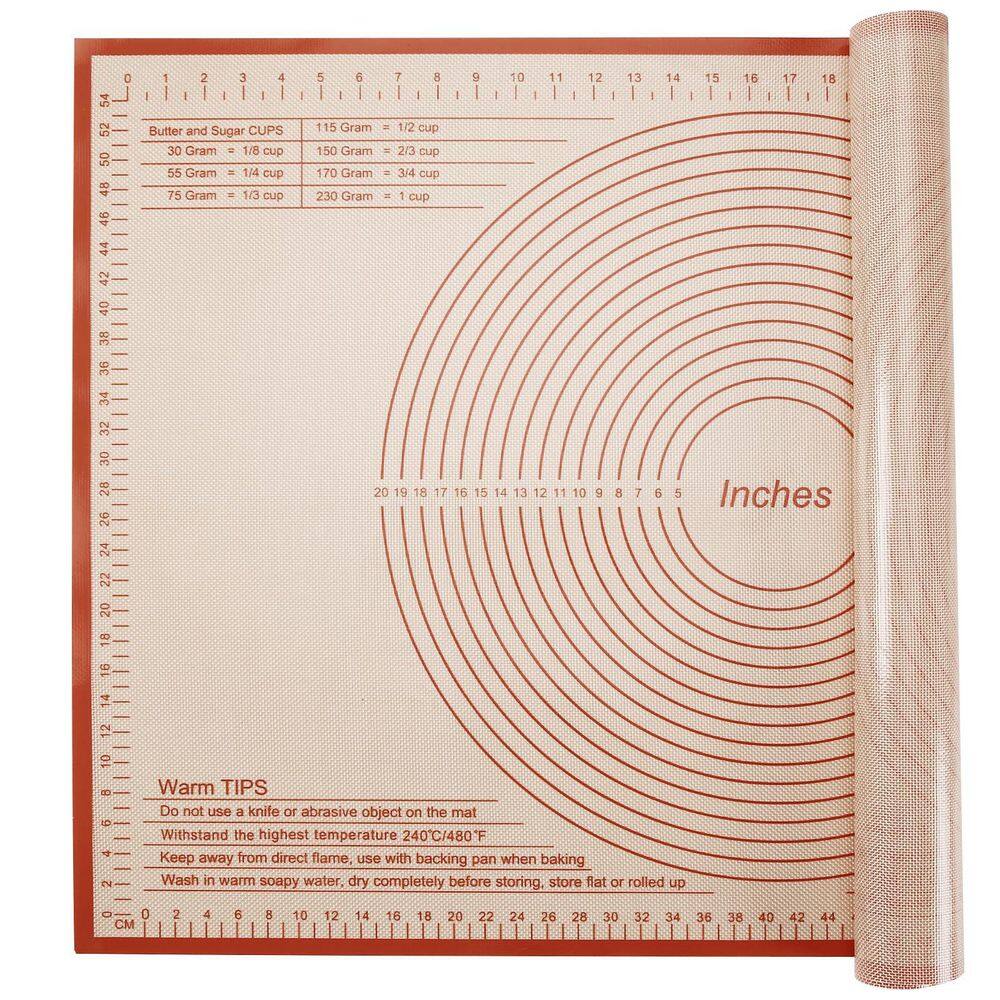 Wudkey 34 in. x 26 in. Silicone Pastry Mat, Nonstick Baking Mat for ...