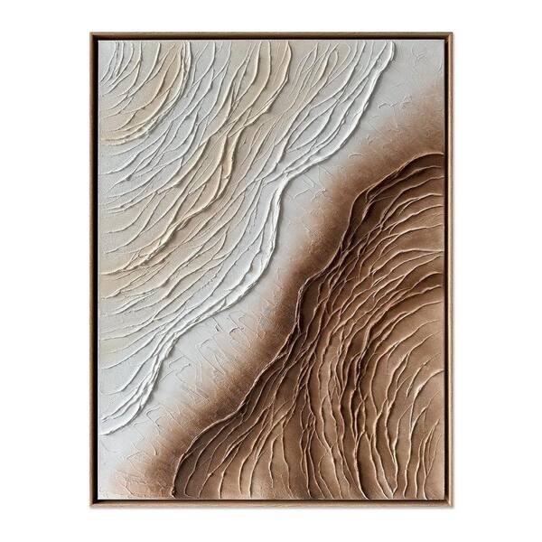 A&E "Refraction" Framed Abstract Wall Art Print Hand Painted 48 in. x 36 in. Refraction - The ...