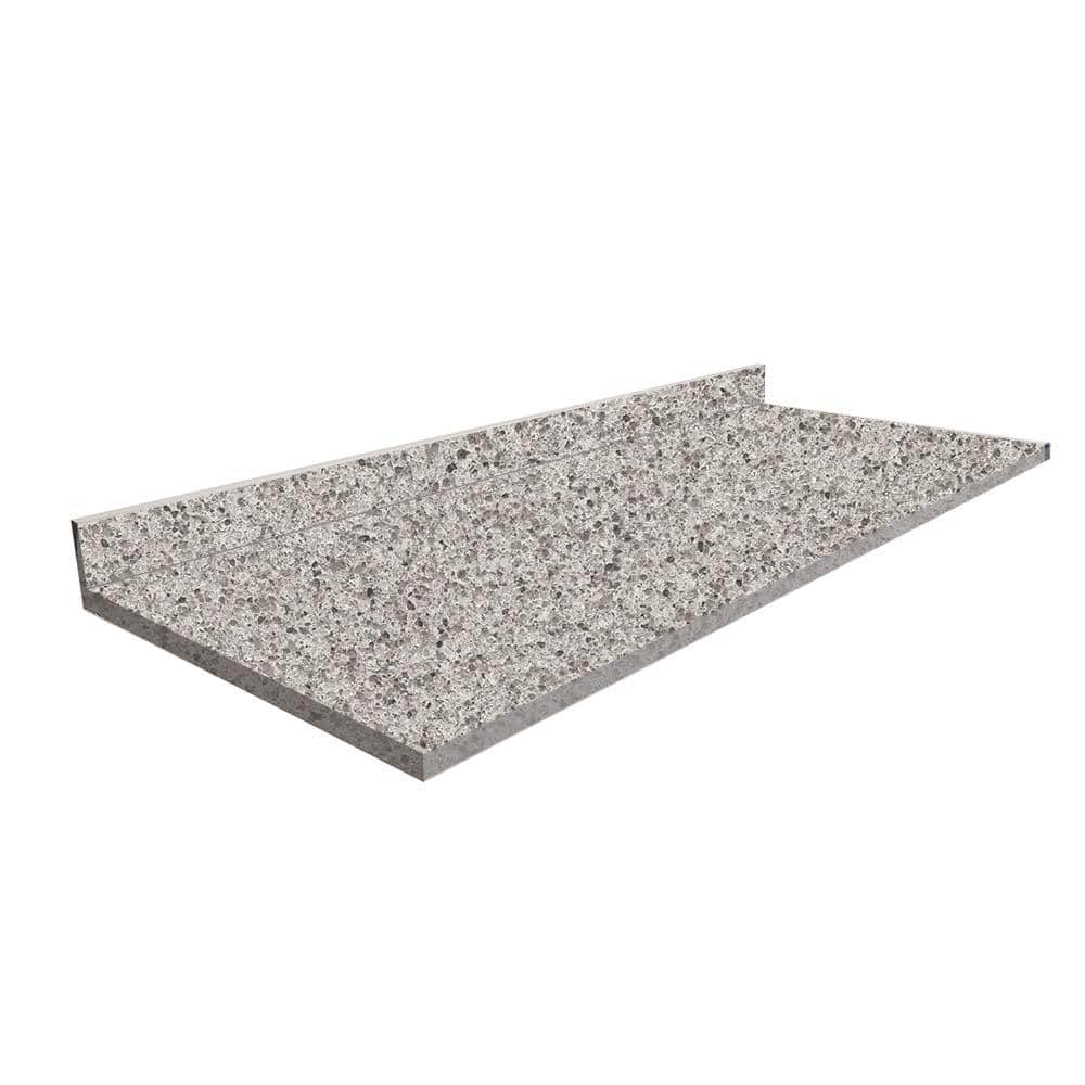 Mediterraneo 4ft. L Laminate Countertop for Kitchen in Gray Textured ...