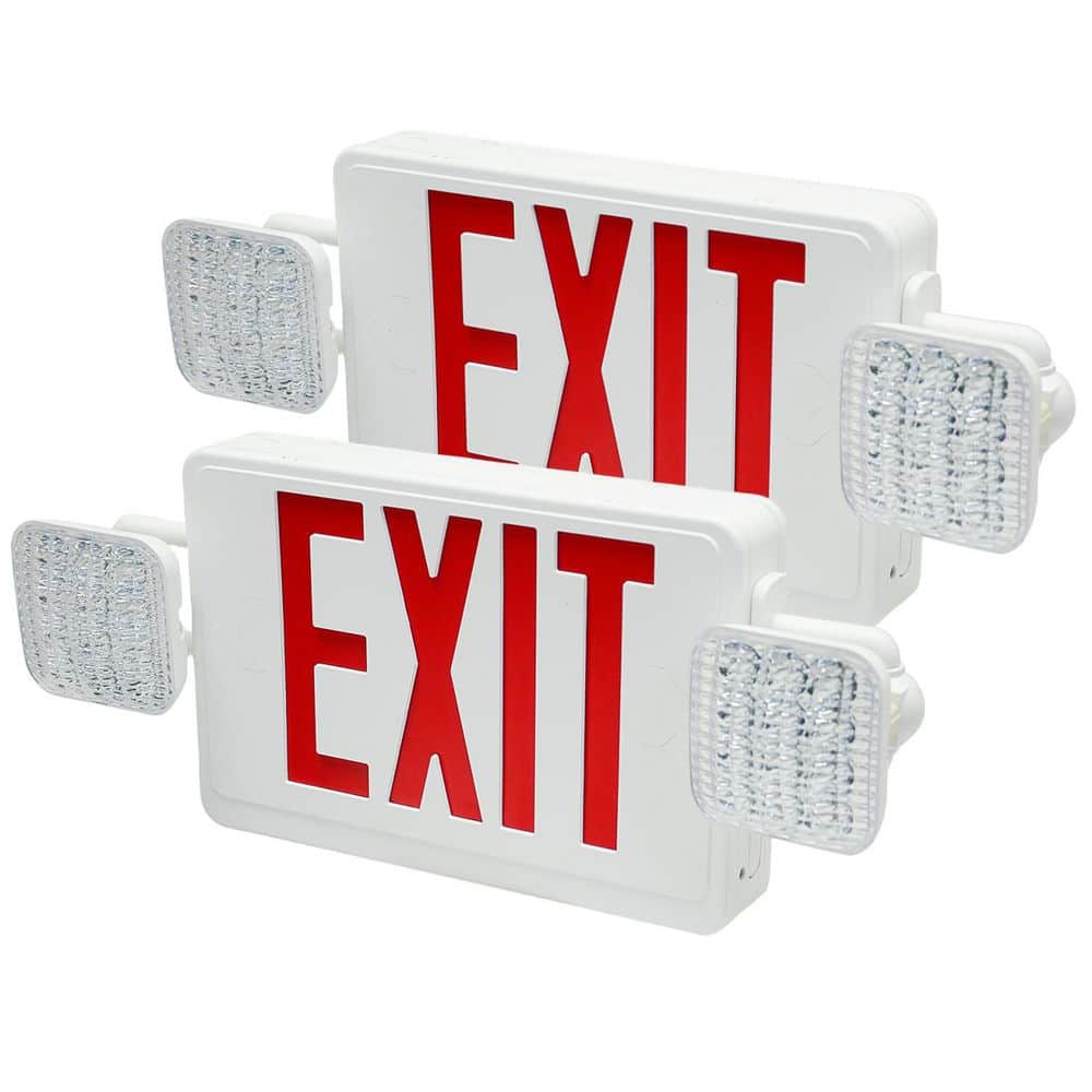 KOAOEIRS 20-Watt Equivalent Integrated LED White Exit Sign and ...