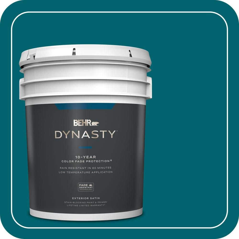 BEHR DYNASTY 5 gal. #S-H-520 Peacock Tail Satin Enamel Exterior Stain ...