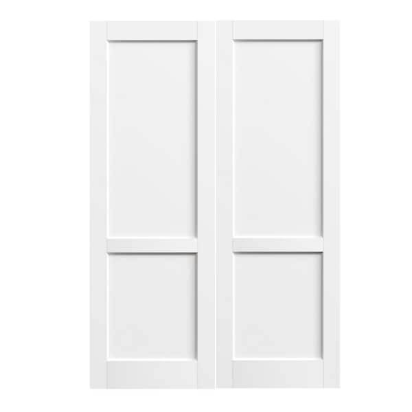 TENONER 28 in. x 80 in. 2-Panel, White Primed, Solid Wood & MDF ...