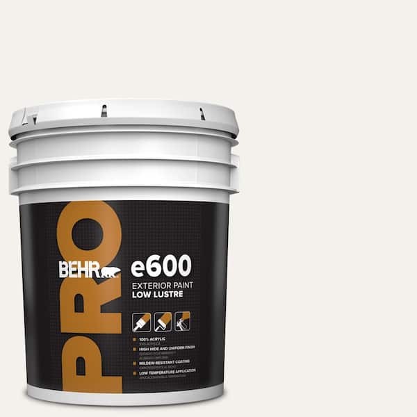 BEHR PRO 5 gal. #W-B-600 Luster White Low Luster Exterior Paint PR62005 ...