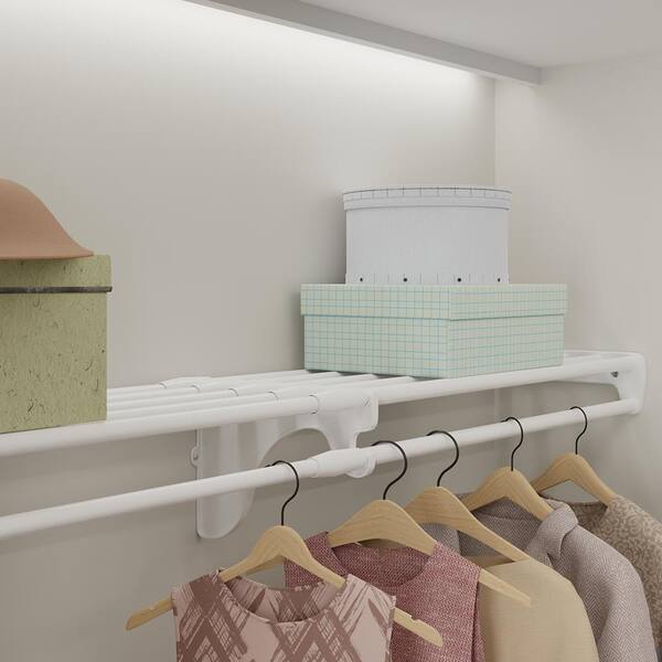 Shelf with hanger rod store