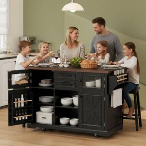 Have a question about Runesay Modern Black Wood 59.5 in. Power Outlet ...