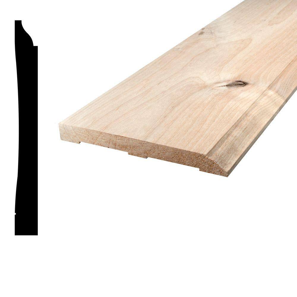 Alexandria Moulding 9/16 in. x 5-1/4 in. x 96 in. Knotty Alder Wood ...