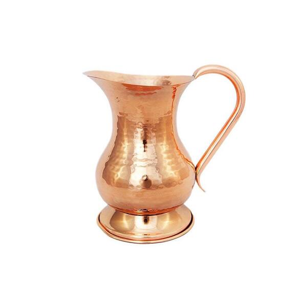 Alchemade 60 fl. oz. 100% Pure Hammered Copper Pitcher for Water Juice ...