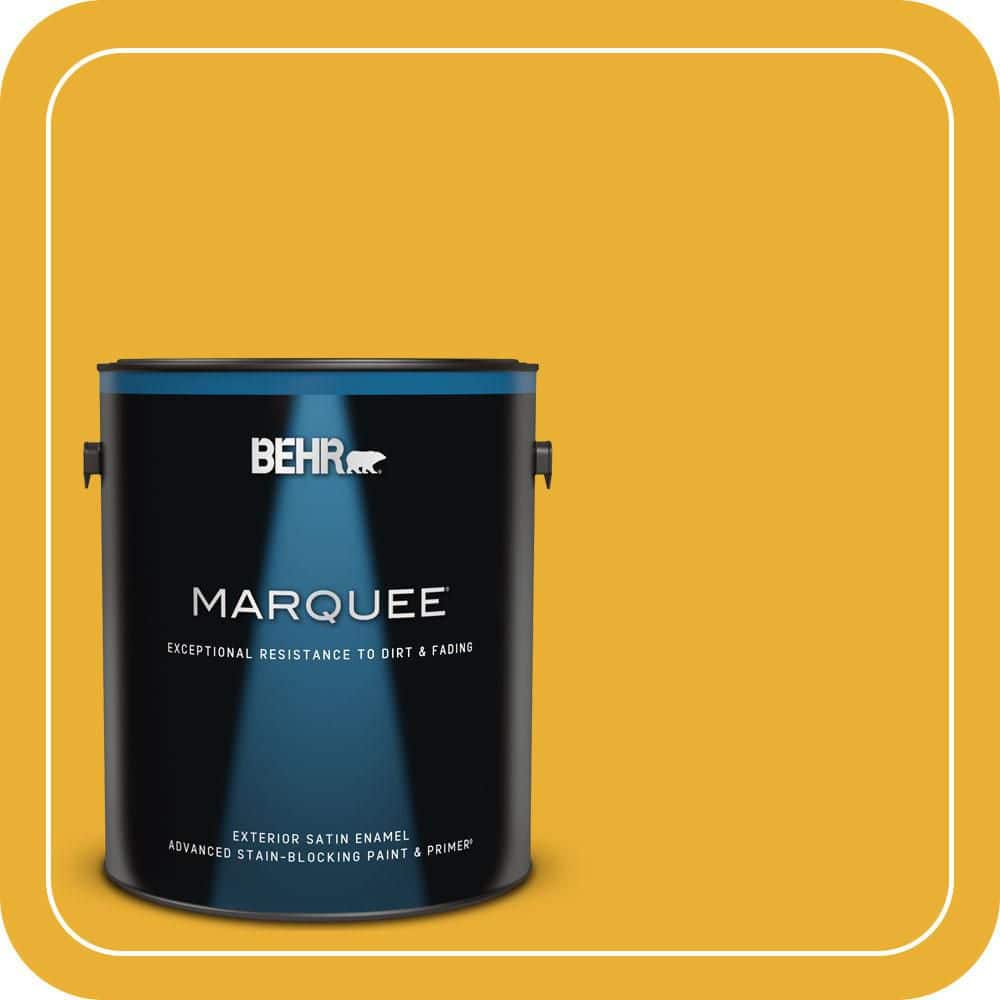 BEHR MARQUEE 1 gal. #P280-7 Midsummer Gold Satin Enamel Exterior Paint ...