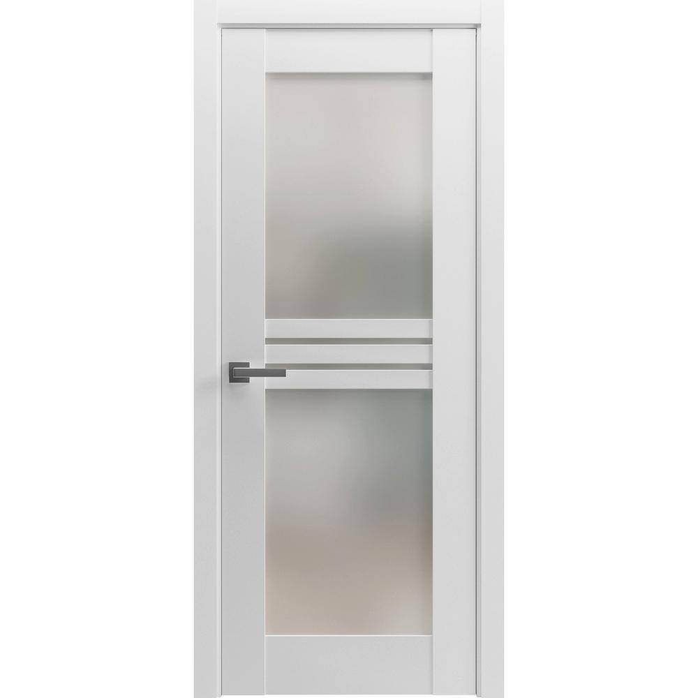 Sartodoors 7222 36 in. x 84 in. Right-Hand/Inswing Solid Frosted Glass ...