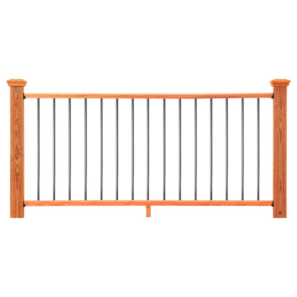 ProWood 6 ft. Redwood-Tone Southern Yellow Pine Moulded Rail Kit with ...