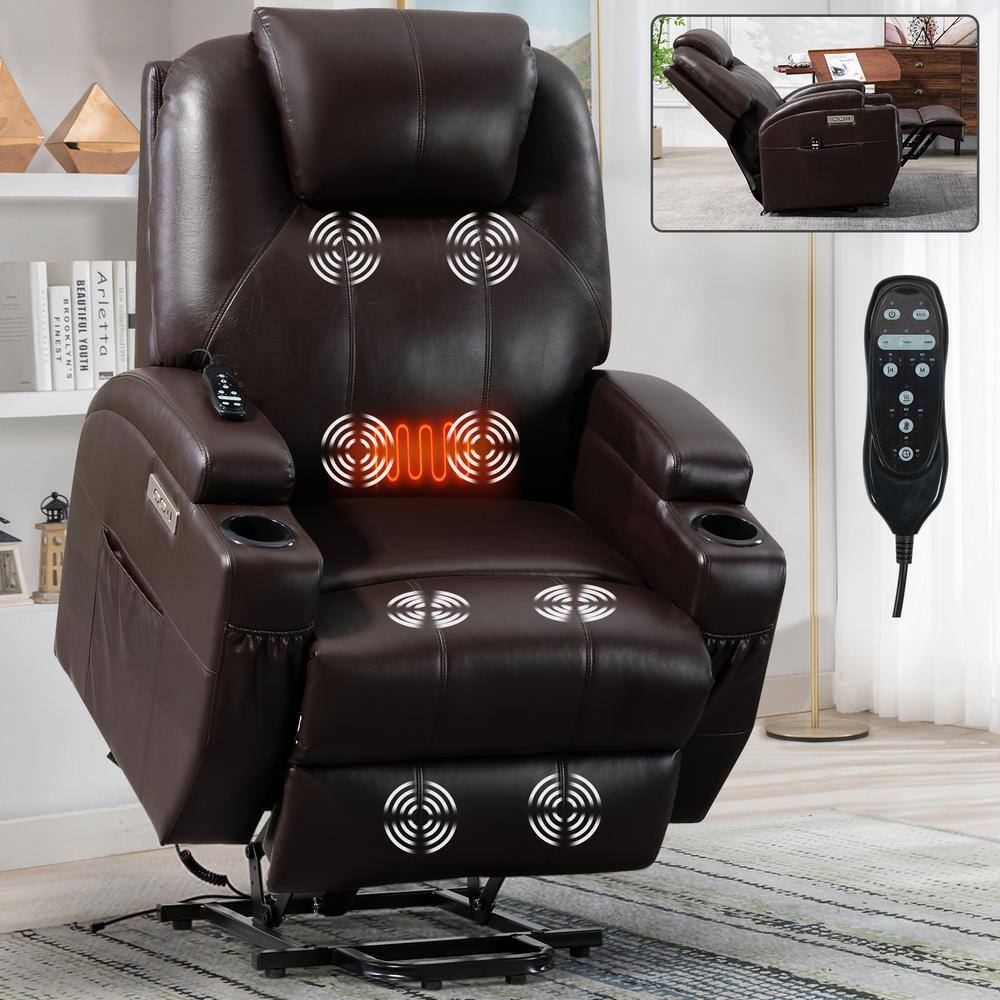 Reviews for J&E Home Motor Power Leather Lift Massage Recliner Chair ...