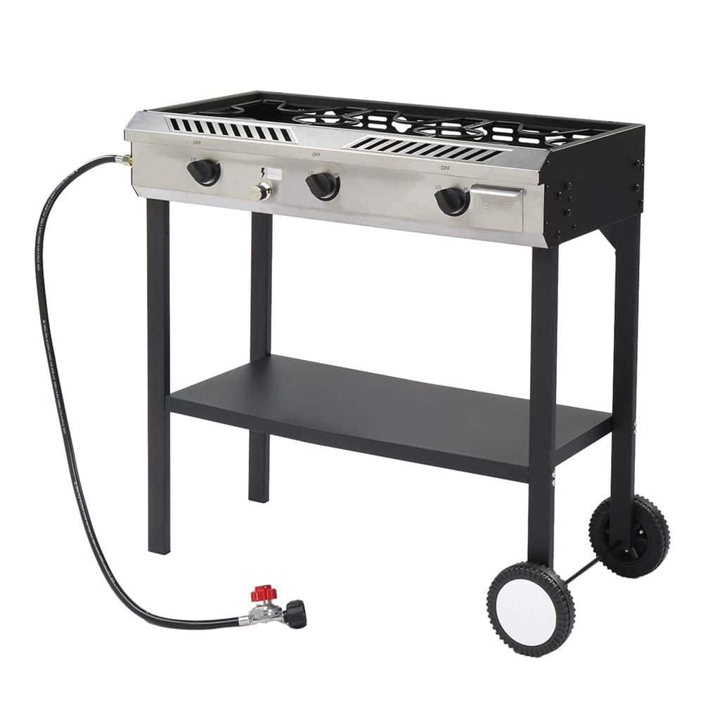 Karl home 225,000 BTU Portable Propane Gas 3-Burner Outdoor Cooker ...