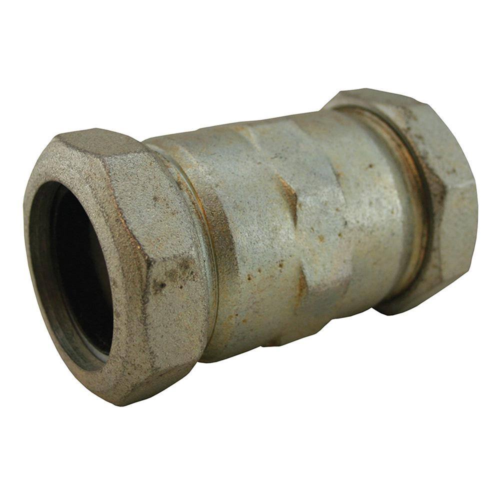 JONES STEPHENS 3/4 in. IPS Malleable Iron Compression Coupling, Long ...